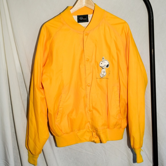 Jackets & Coats | Yellow Peanuts Snoopy Bomber Jacket Perfect Condition ...